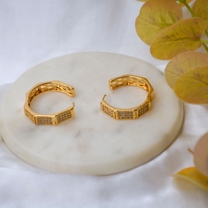 Regal Geo Diamond-Cut Hoops - Shèffe Jewels | Bold Luxury Jewellery ...